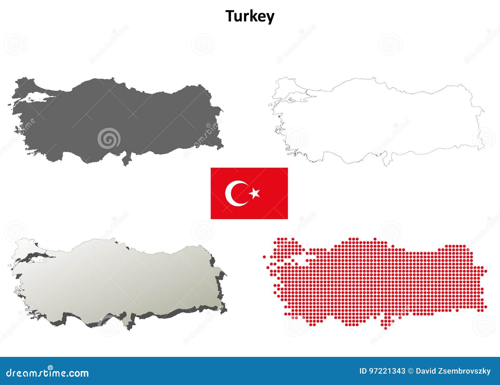 Turkey outline map set stock vector. Illustration of turkey - 97221343