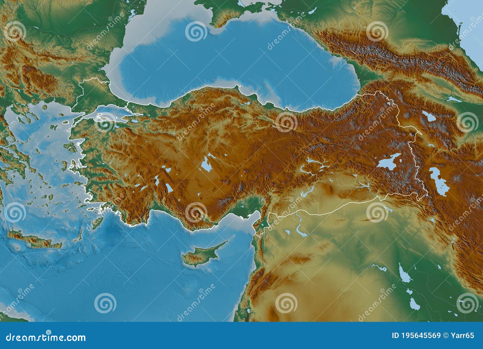 Turkey outlined. Relief stock illustration. Illustration of travel ...