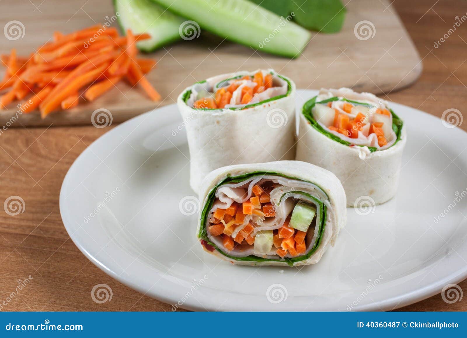 Turkey Pinwheel Wraps stock image. Image of snack, cheese - 40360487