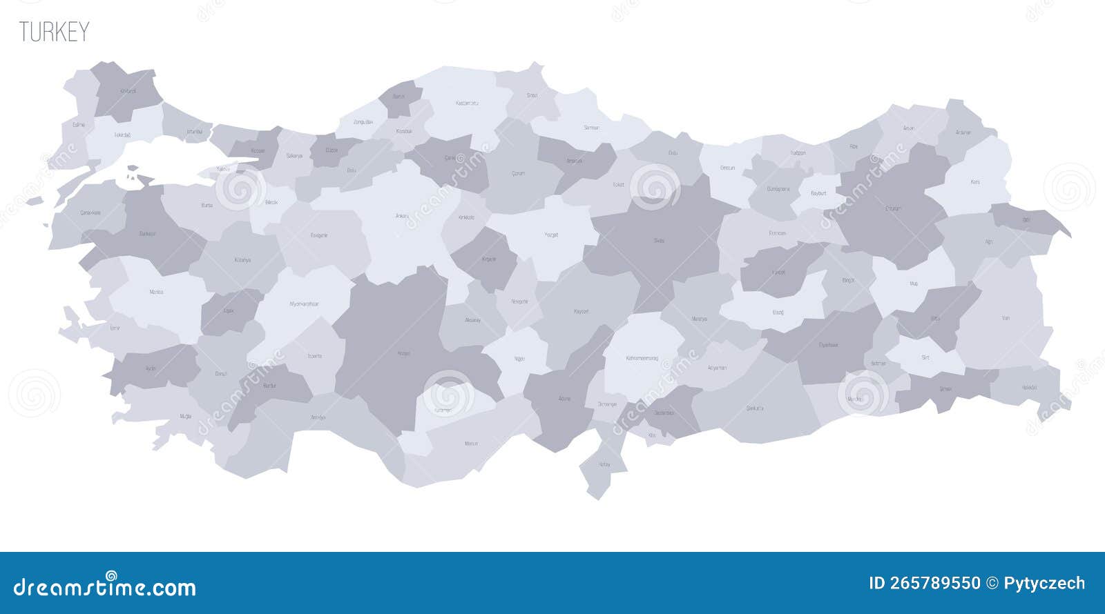 Turkey Political Map of Administrative Divisions Stock Vector ...