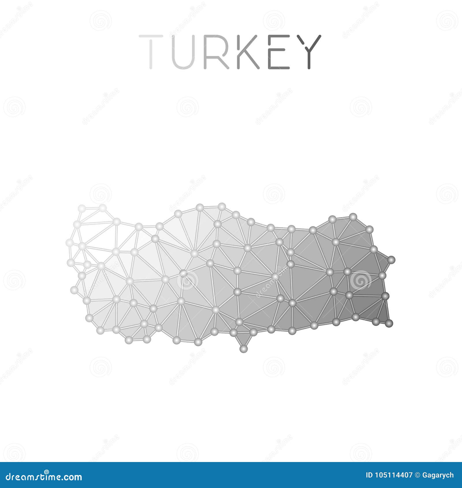 Turkey Polygonal Vector Map. Stock Vector - Illustration of republic ...