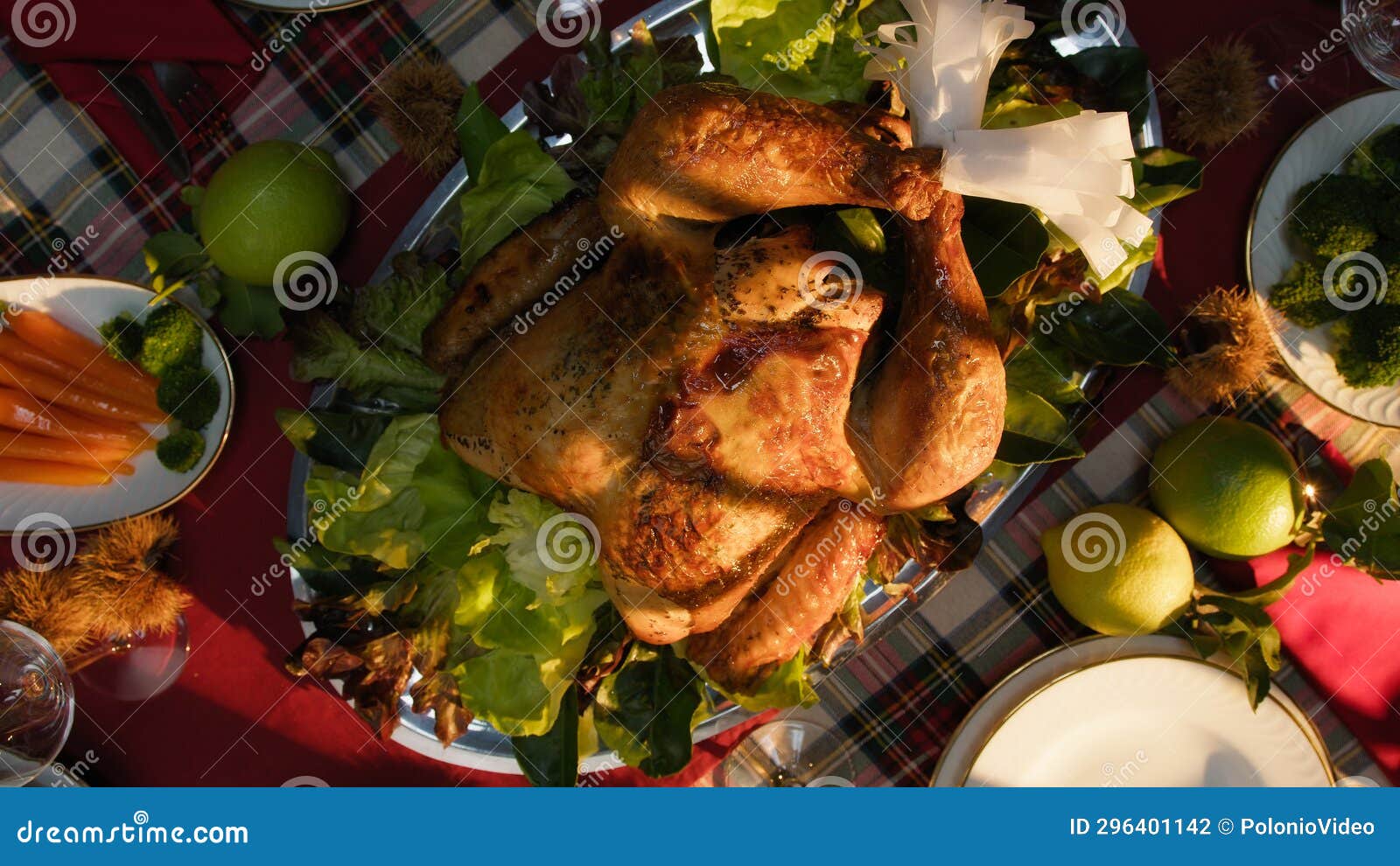 Turkey Ready for Dinner of Thanksgiving Day at Home, Vertical View ...