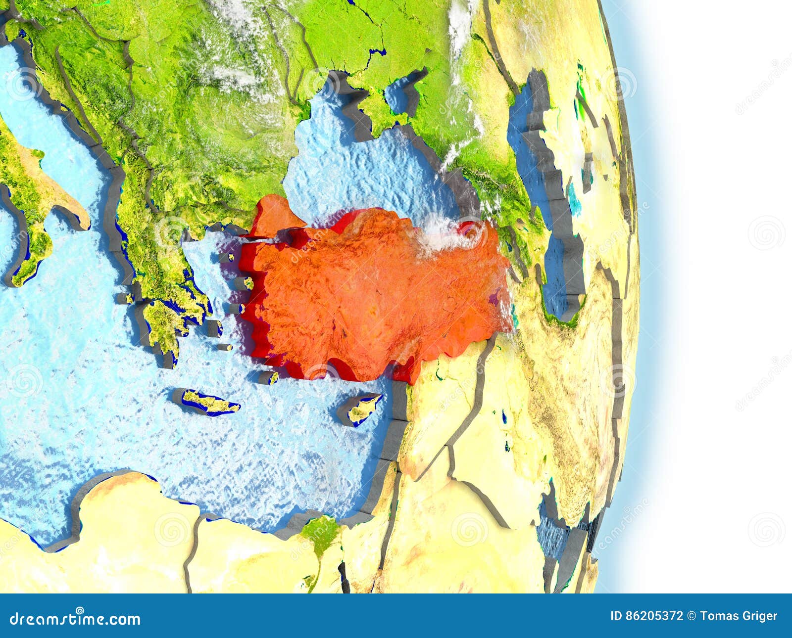 Turkey in red on Earth stock illustration. Illustration of turkish ...