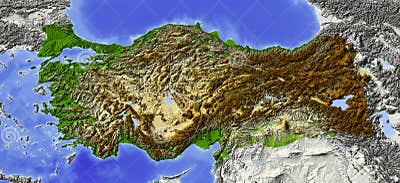 Turkey, relief map stock illustration. Illustration of chart - 5572741