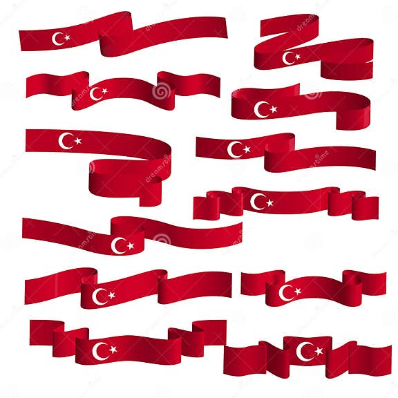 Turkey Ribbon Flag Vector Element Stock Illustration - Illustration of ...