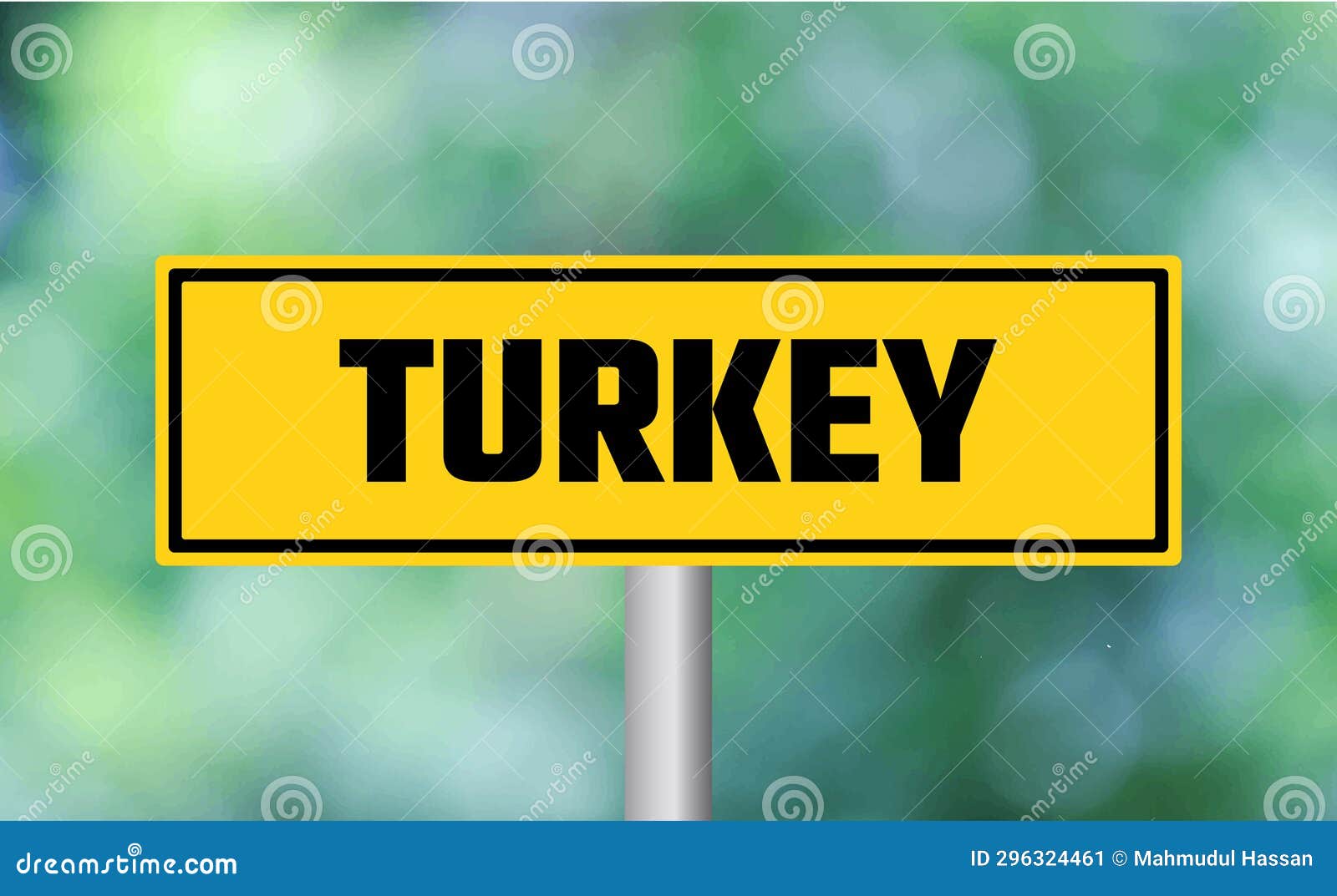 Turkey Road Sign on Blur Background Stock Image - Image of background ...