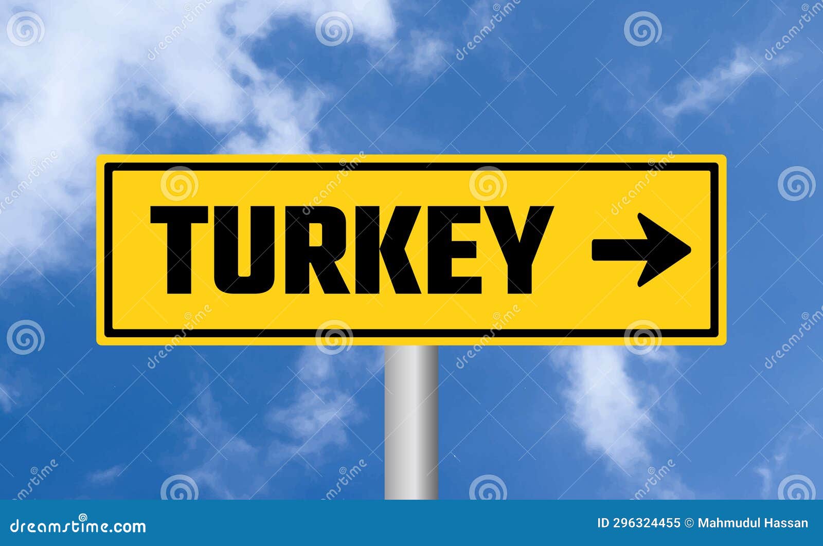 Turkey Road Sign on Sky Background Stock Image - Image of direction ...