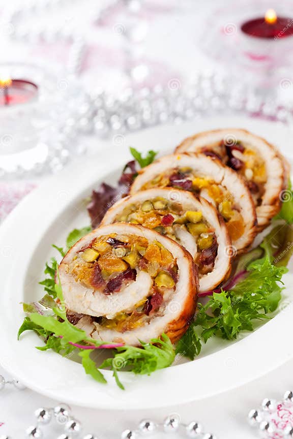 Turkey roll stock image. Image of holiday, healthy, plate - 20887073