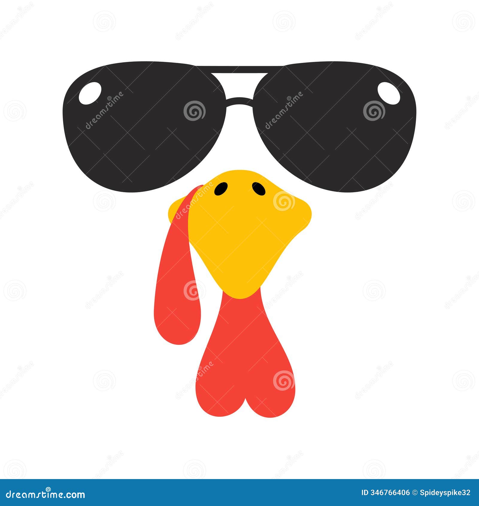 A Turkey S Face with Cool Shade. Isolated Vector Illustration Stock ...