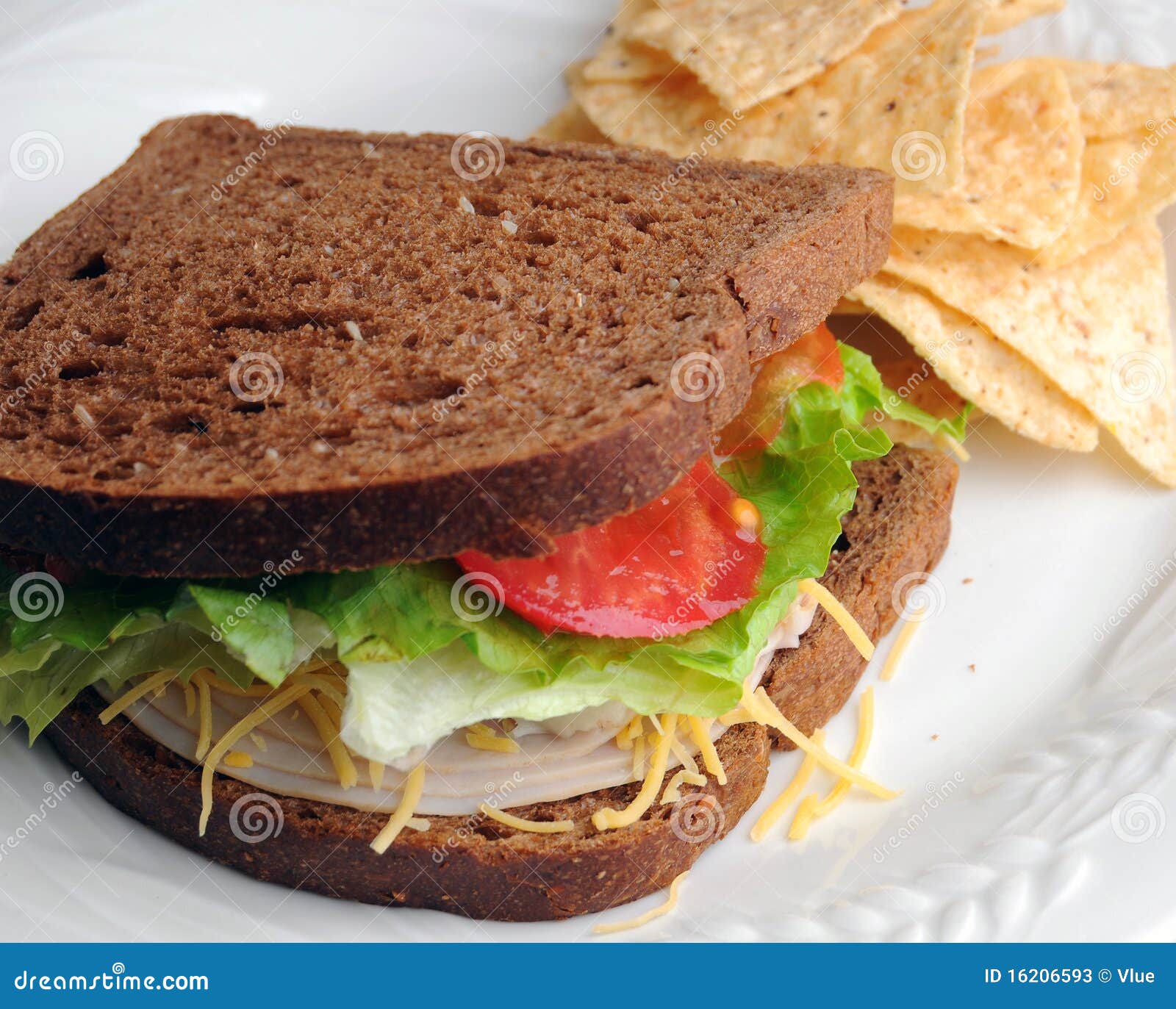 Turkey Sandwich Lunch stock image. Image of plate, meat - 16206593