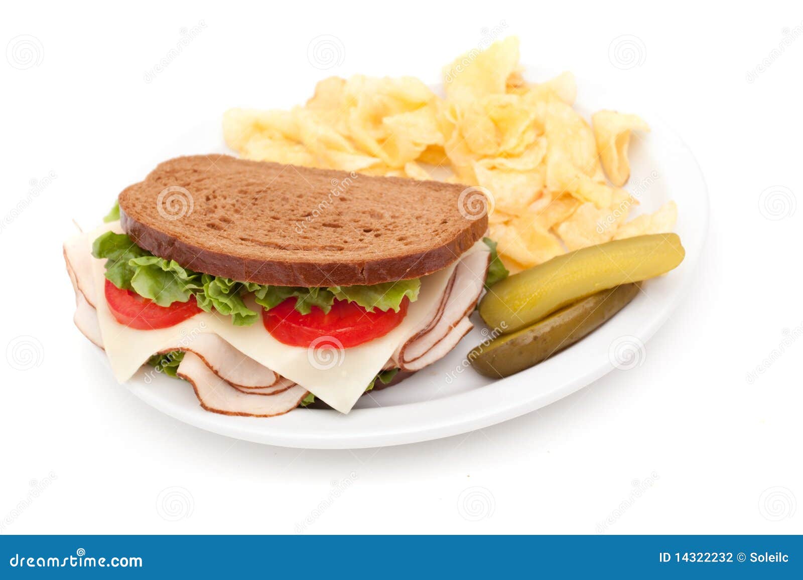 Turkey And Cheese Sandwich With Chips
