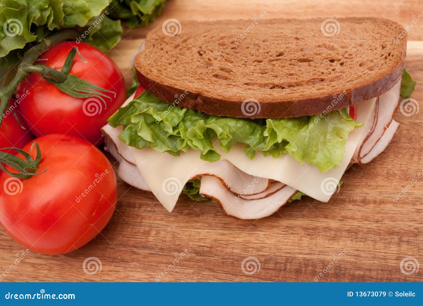 Turkey sandwich on rye stock image. Image of sandwich - 13673079