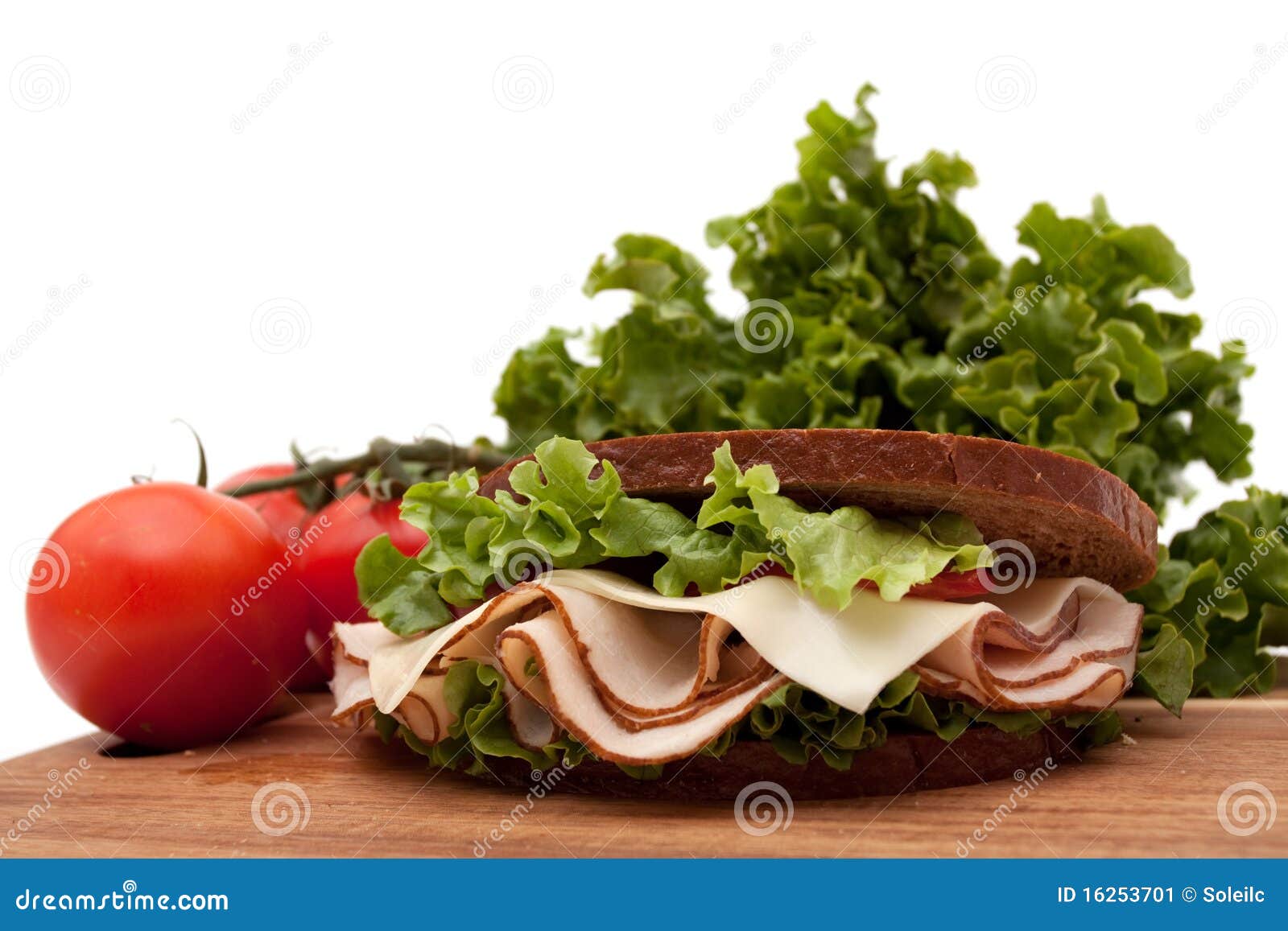 Turkey Sandwich on Rye Bread Stock Image - Image of white, lettuce ...