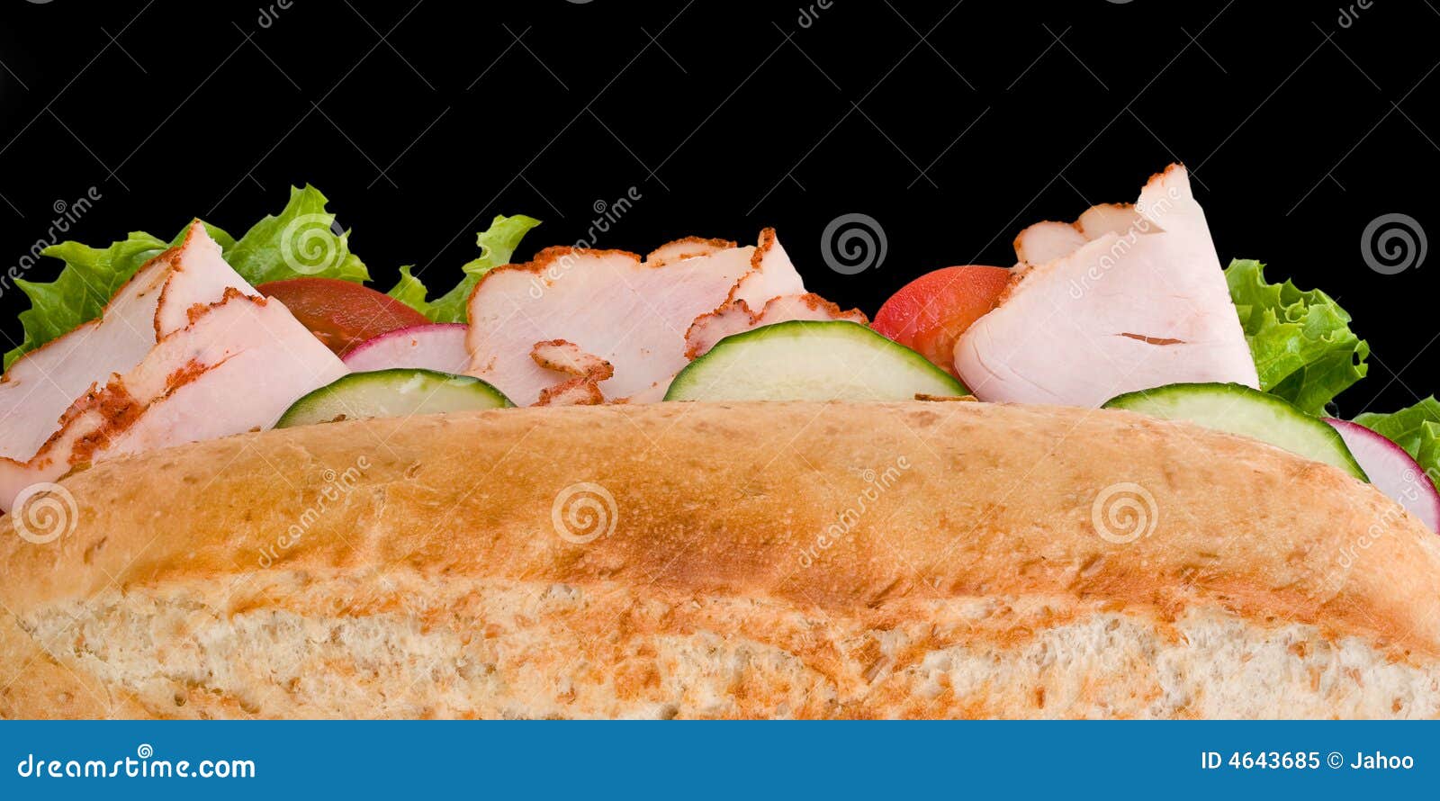 Turkey sandwich top view stock image. Image of hoagie - 4643685