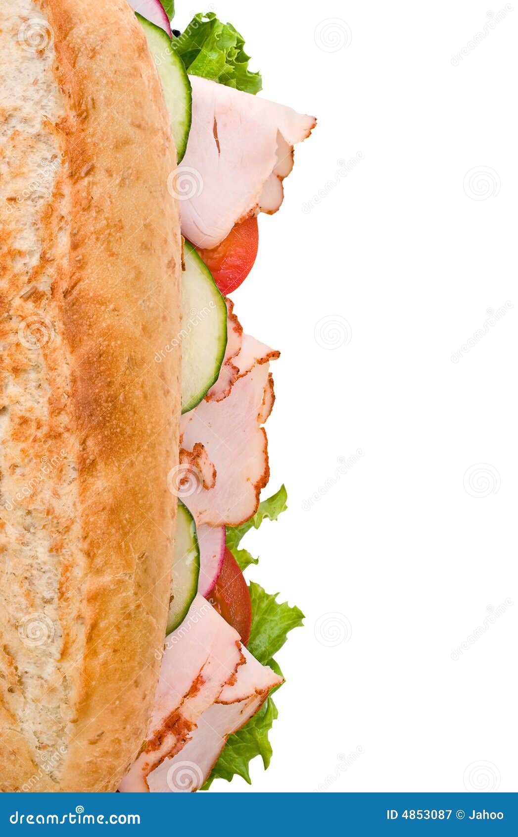 Turkey Sandwich Top View Isolated on White Stock Image - Image of ...