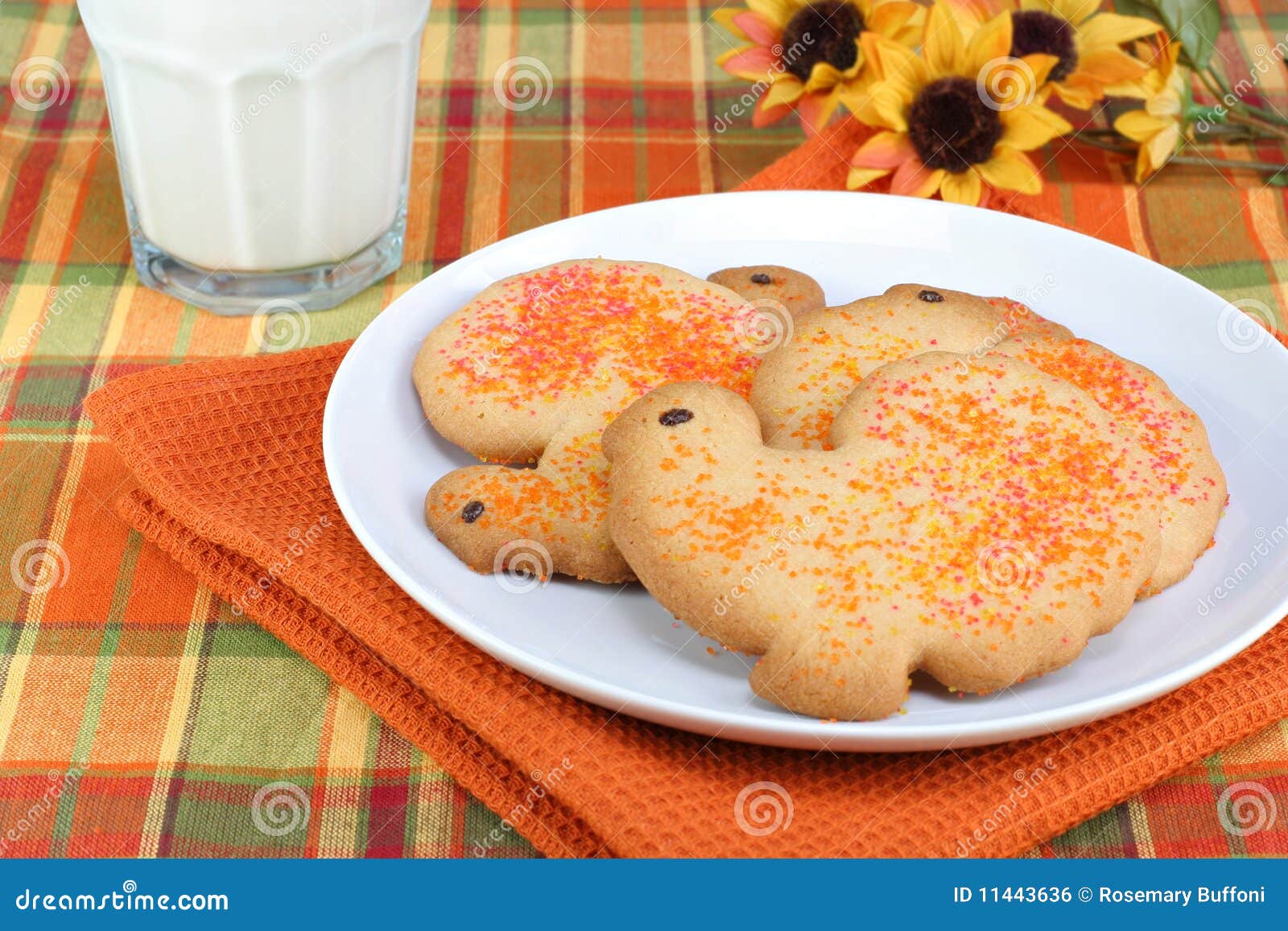Turkey Shaped Sugar Cookies Stock Photo - Image of festive, plate: 11443636