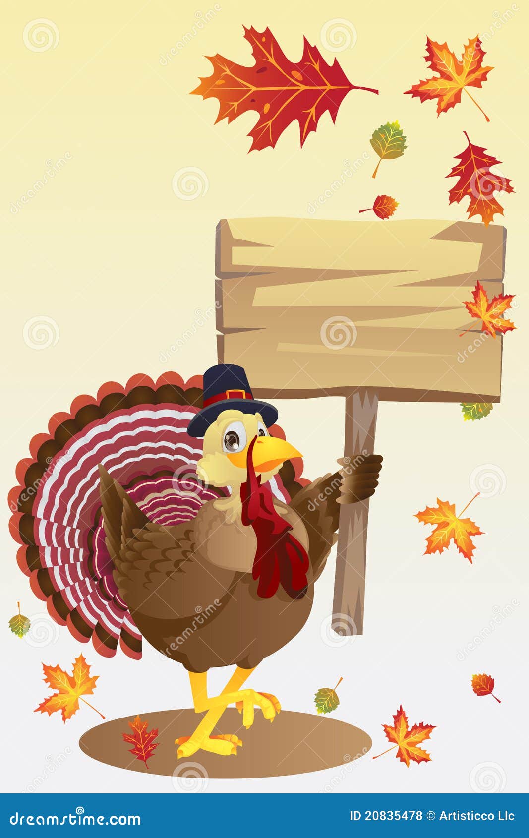 Turkey with a sign stock vector. Illustration of drawing - 20835478