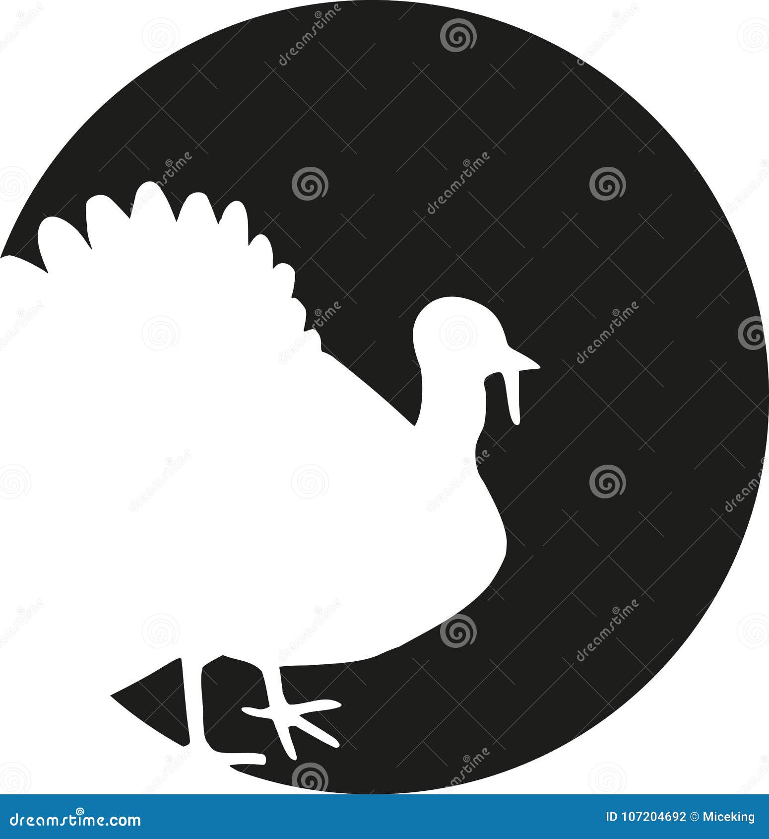 Turkey Silhouette in Front of Moon Stock Vector - Illustration of ...
