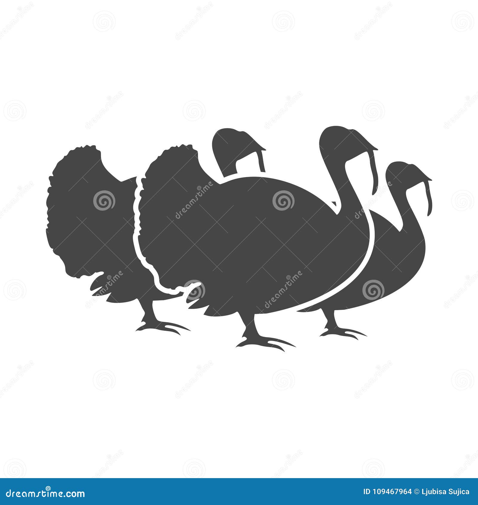Turkey silhouette icon stock vector. Illustration of natural - 109467964