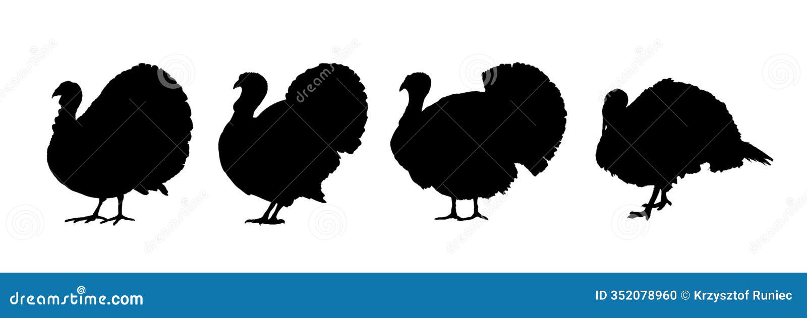 Turkey Silhouette - Vector Illustration Stock Illustration ...