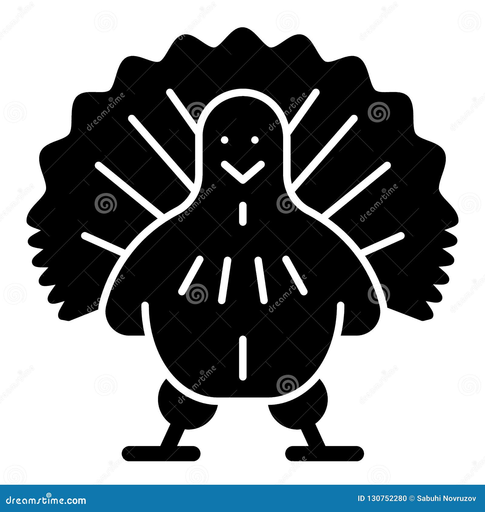 Turkey Solid Icon. Bird Vector Illustration Isolated on White. Gobbler ...