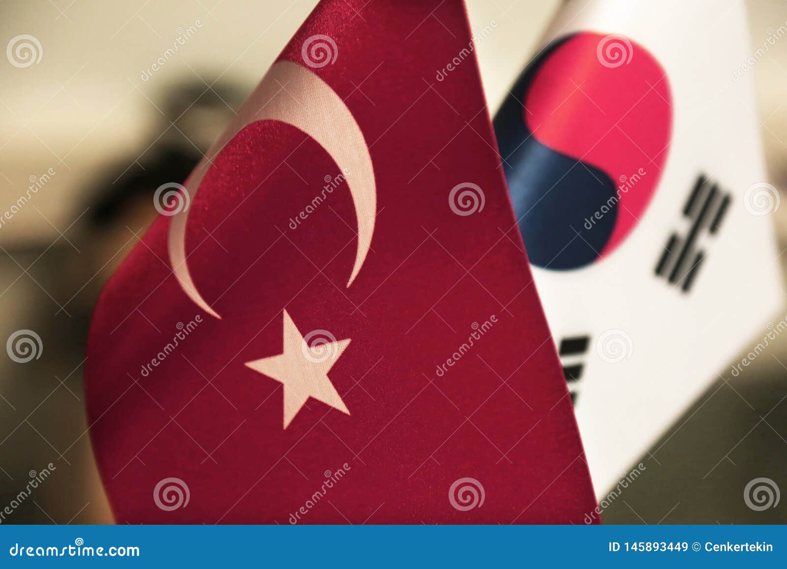 Turkey and South Korea Flags Stock Illustration - Illustration of flag ...
