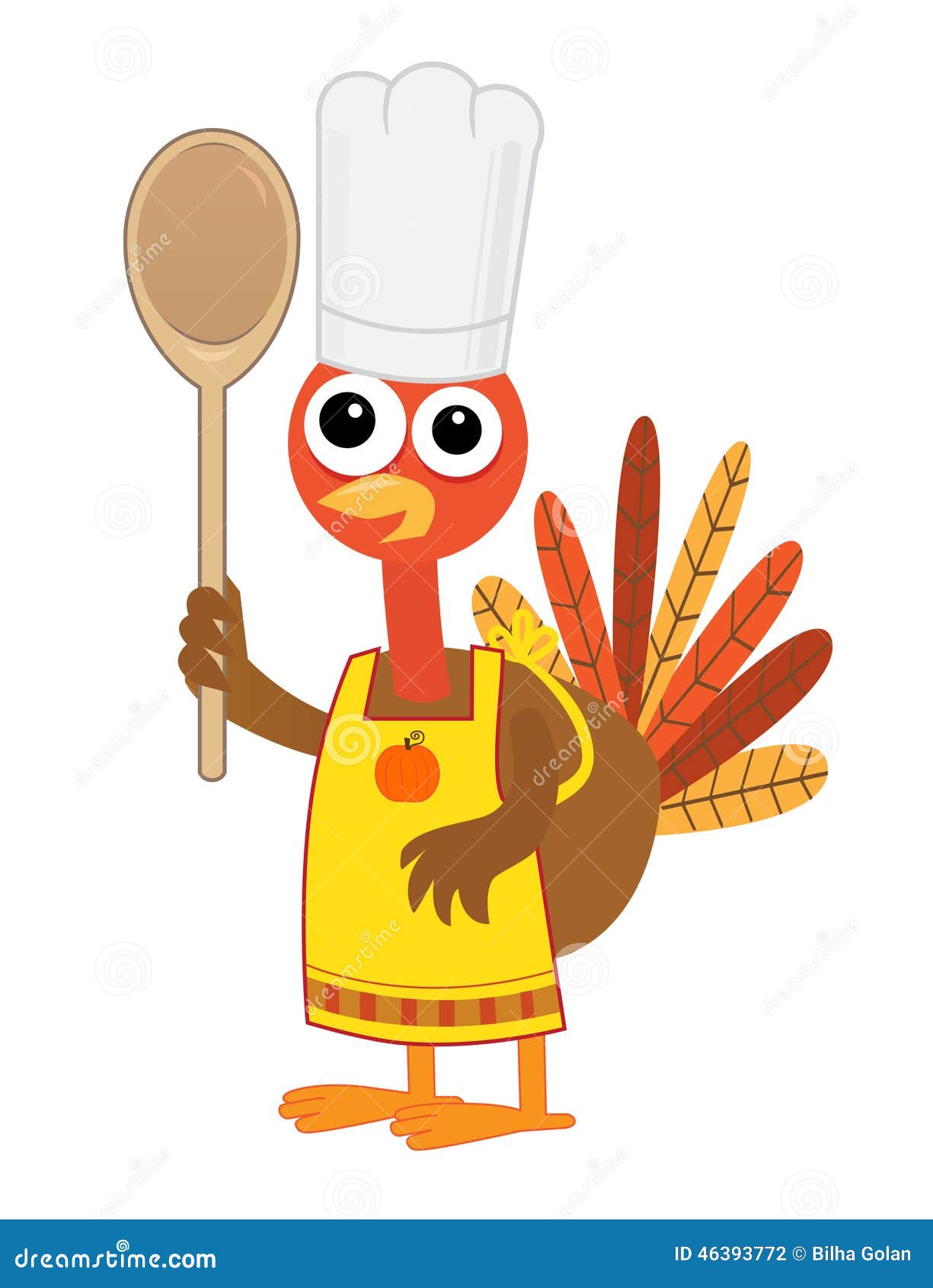 Turkey with Spoon stock vector. Illustration of cartoon - 46393772