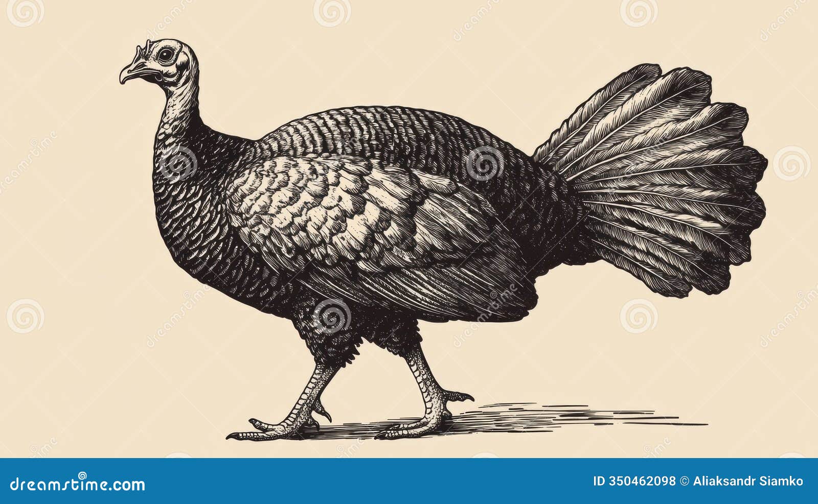 A Turkey is Standing on a White Surface Stock Illustration ...