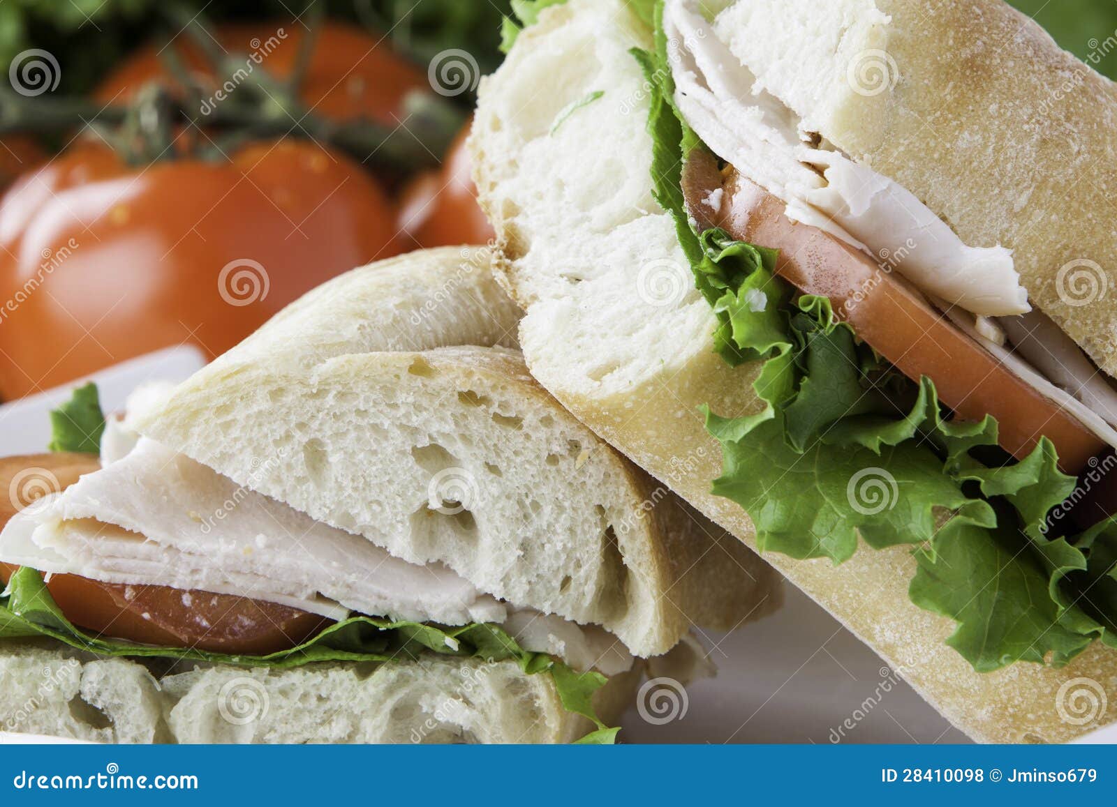 Turkey sub sandwich stock photo. Image of large, leaf - 28410098