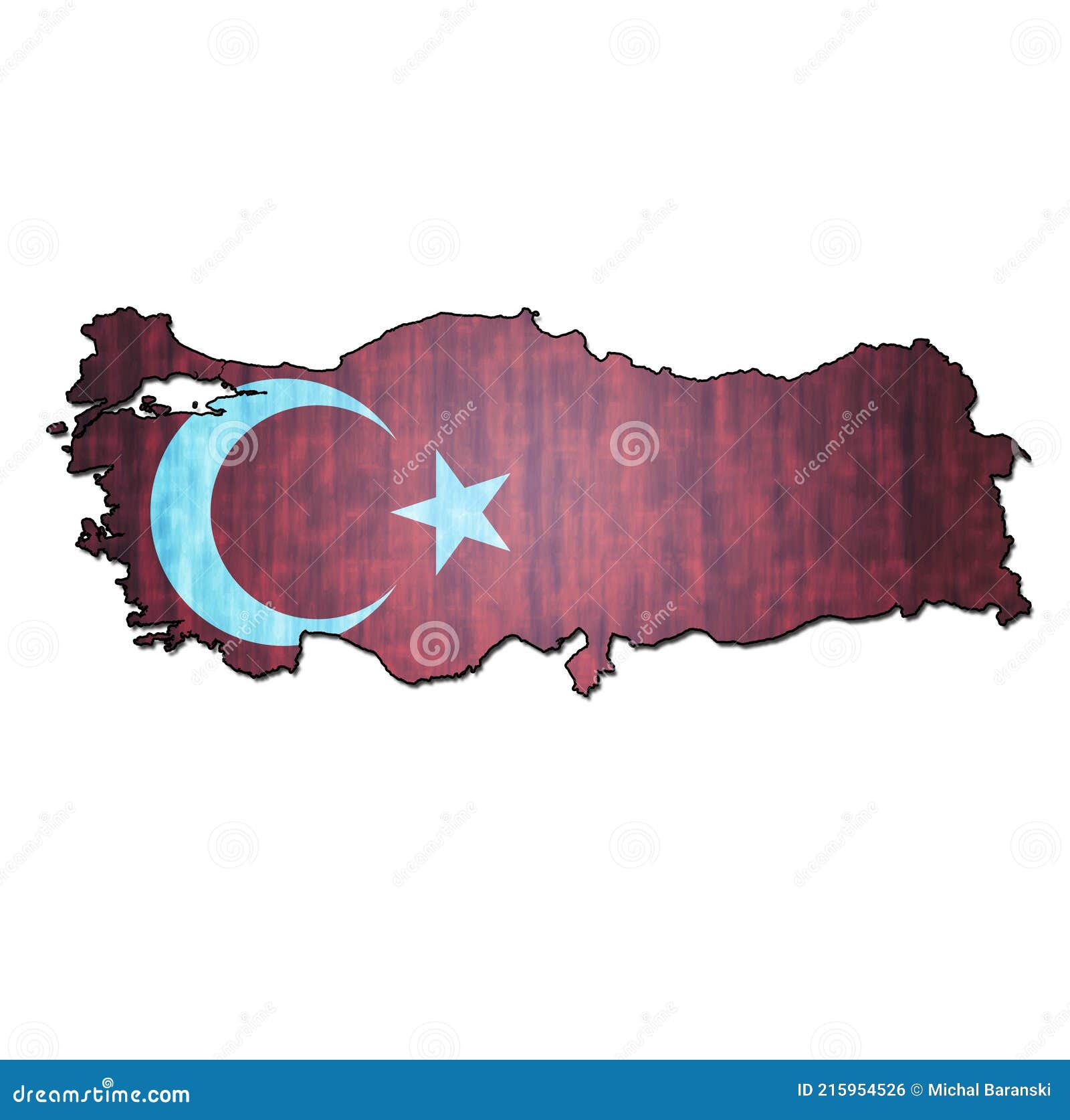 Turkey territory with flag stock illustration. Illustration of atlas ...