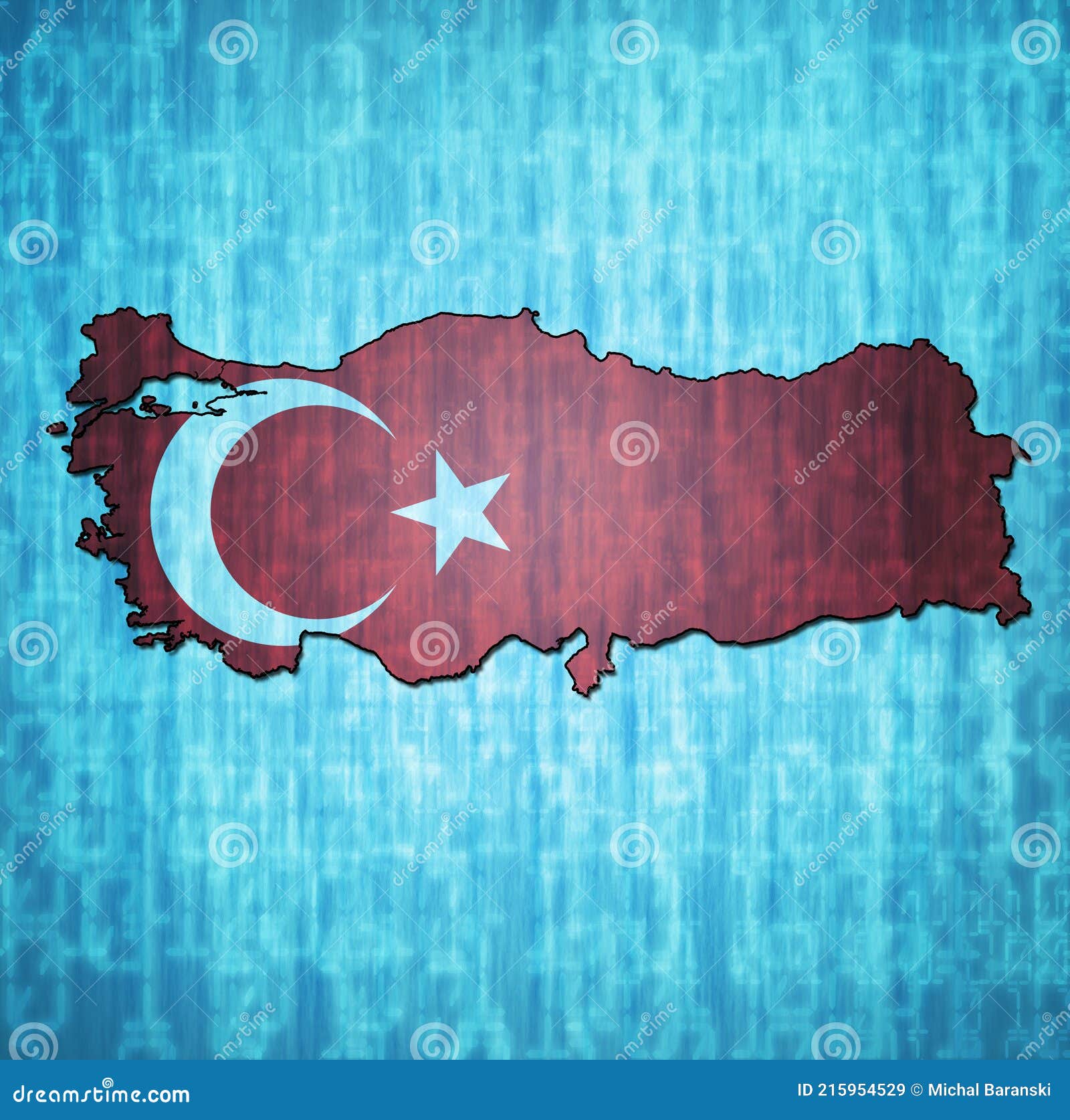 Turkey territory with flag stock illustration. Illustration of ...