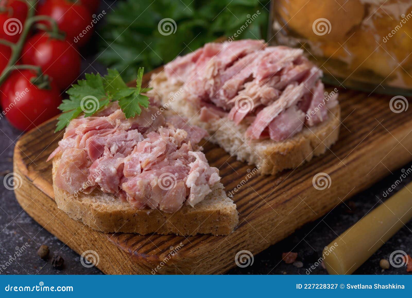 Turkey Toast on Wooden Board Stock Image - Image of game, healthy ...