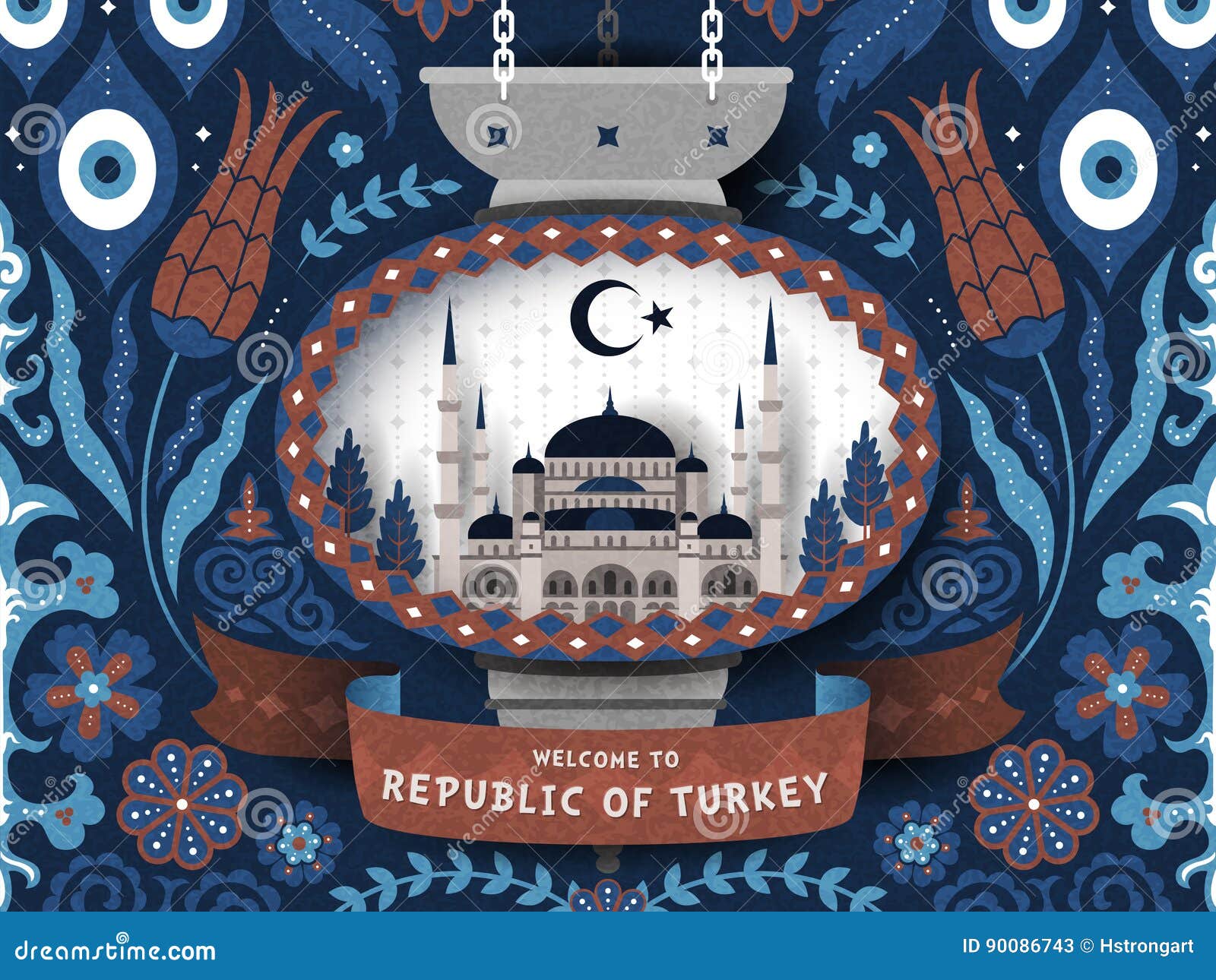 Turkey travel poster stock vector. Illustration of guide - 90086743
