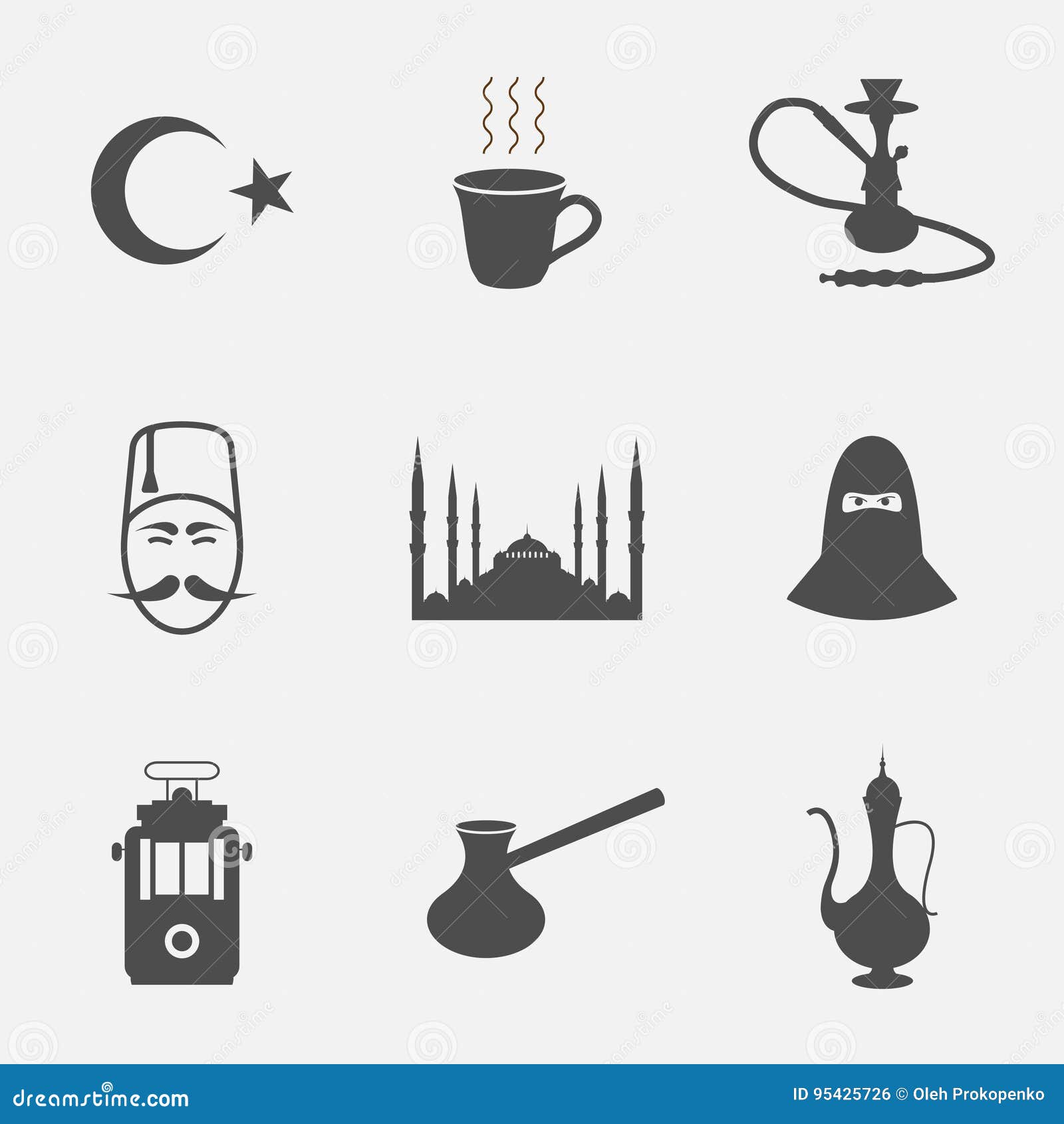 Turkey Travel Symbols Icon Set Stock Vector - Illustration of istanbul ...