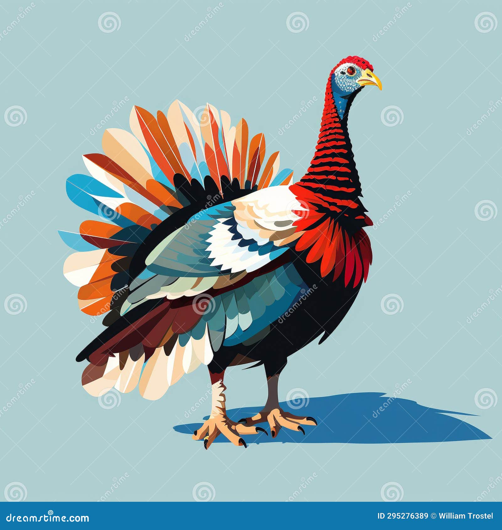 Turkey in the Center of the Frame. Stock Illustration - Illustration of ...