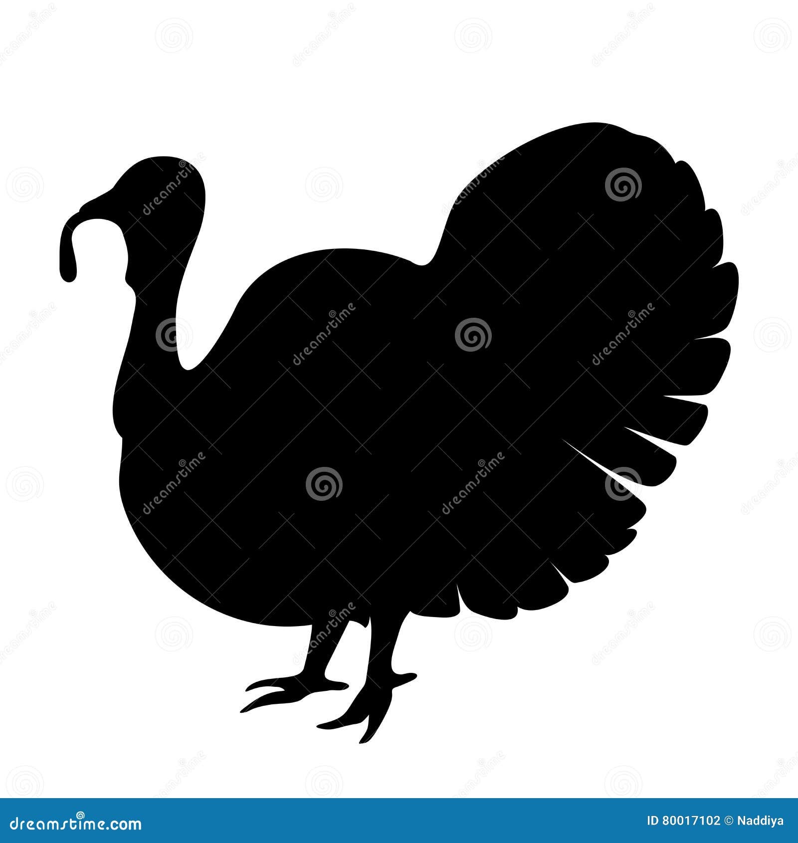 Turkey. Vector Black Silhouette. Stock Vector - Illustration of poultry ...