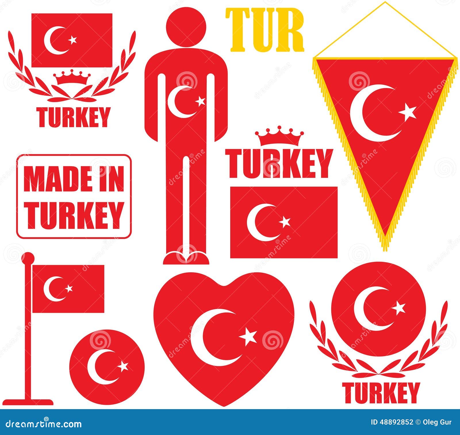 Turkey stock vector. Illustration of isolated, symbol - 48892852