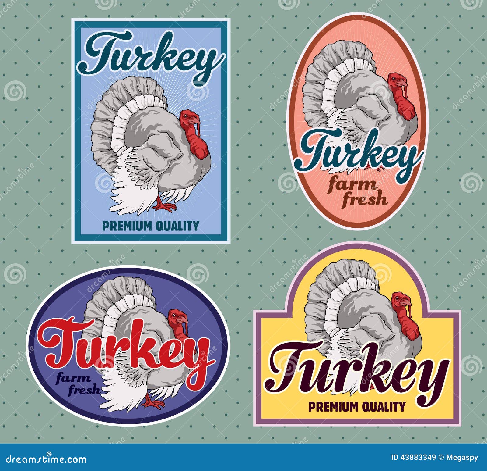 Turkey vintage labels stock vector. Illustration of meat - 43883349