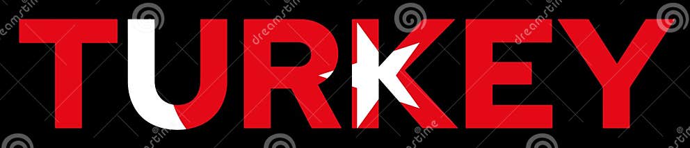 Turkey Word in Flag Style in Vector Stock Vector - Illustration of ...