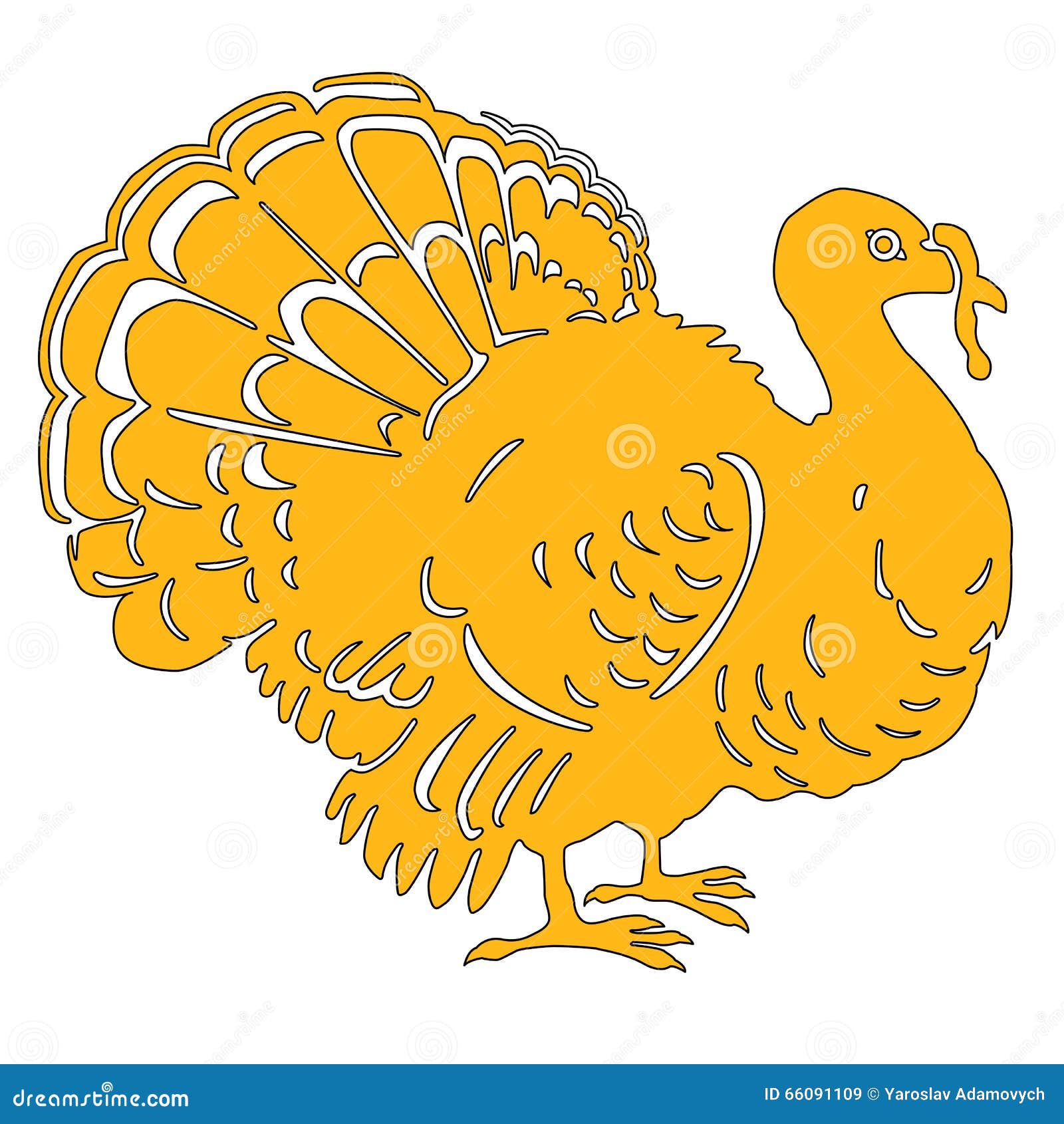 Turkey yellow stock vector. Illustration of icon, feast - 66091109