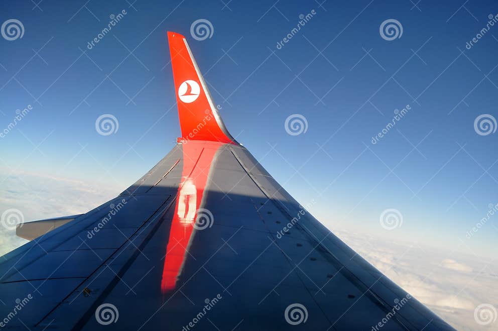 Turkish Airlines Wing with Logo Editorial Stock Image - Image of ...