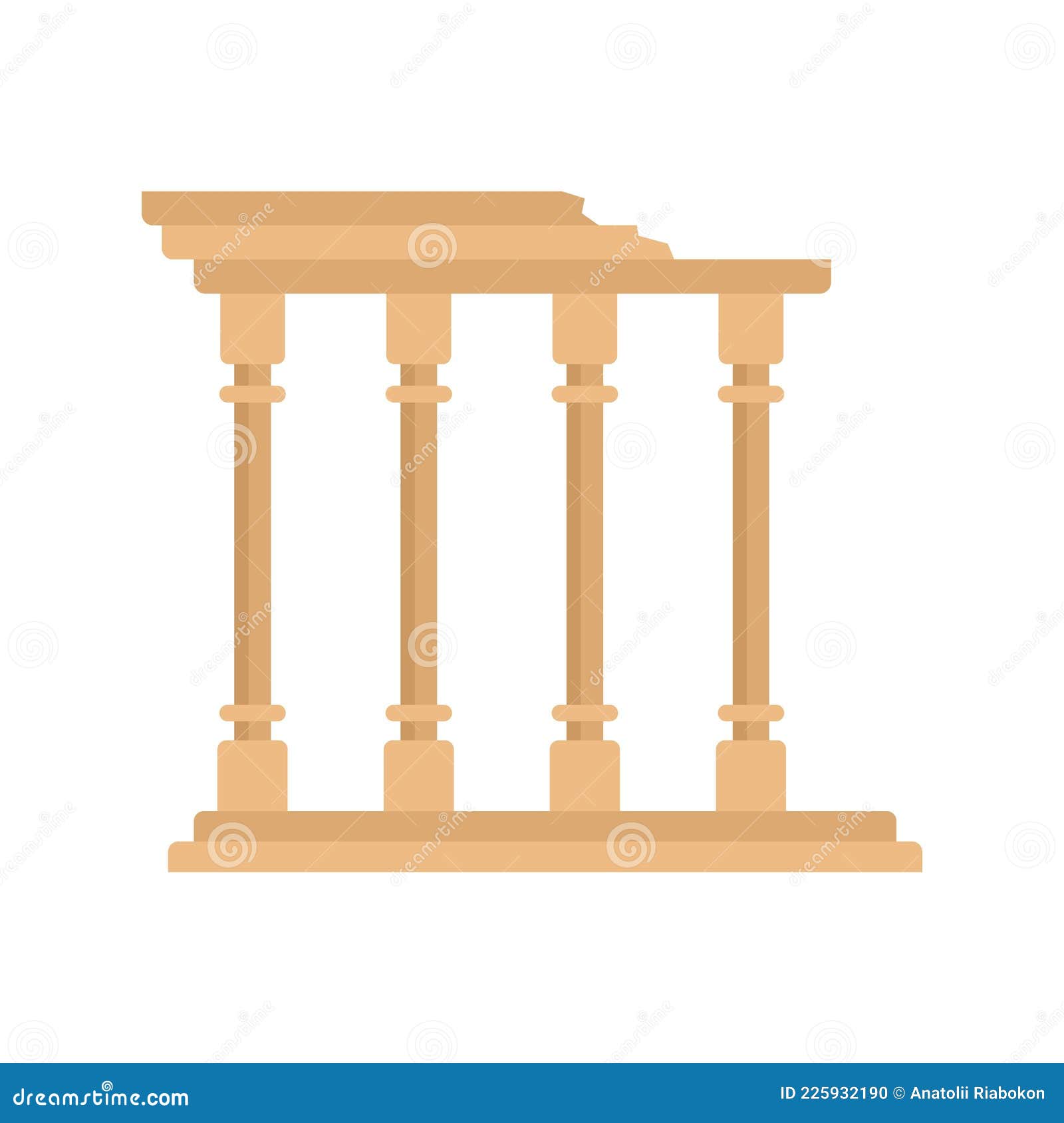 Two Ancient Columns Bent And Connected By Their Bases To Form A Single ...