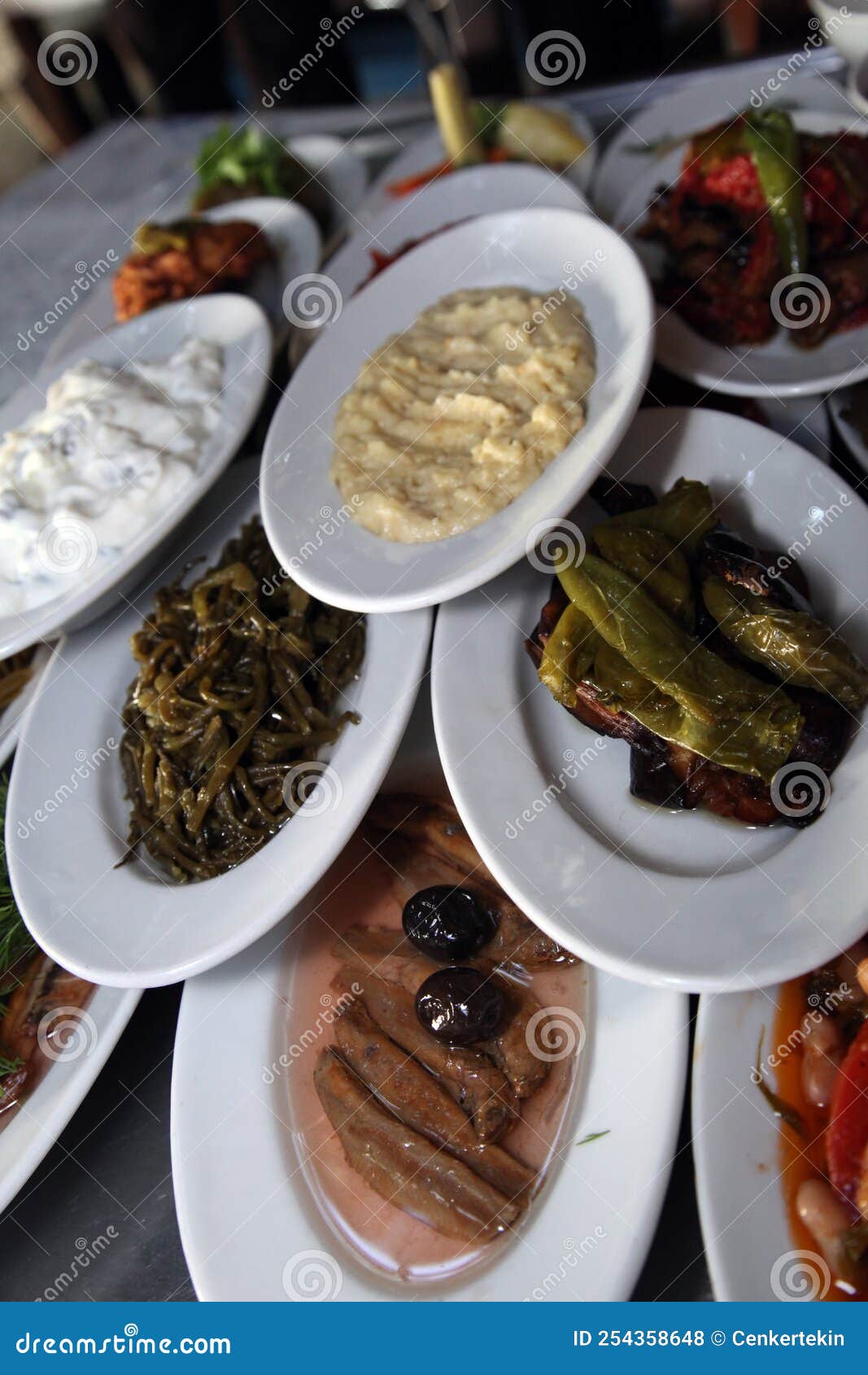 Turkish appetizer foods stock photo. Image of destination - 254358648