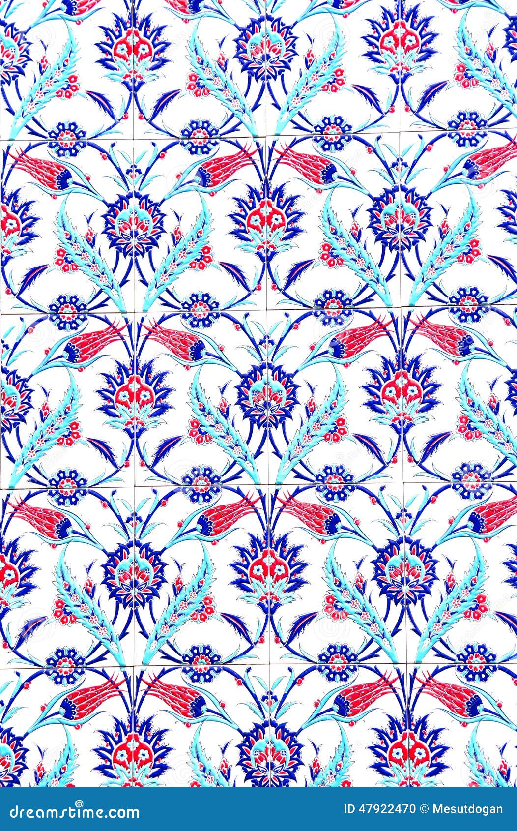 Turkish Artistic Wall Tile at the Fatih Mosque Stock Photo - Image of ...