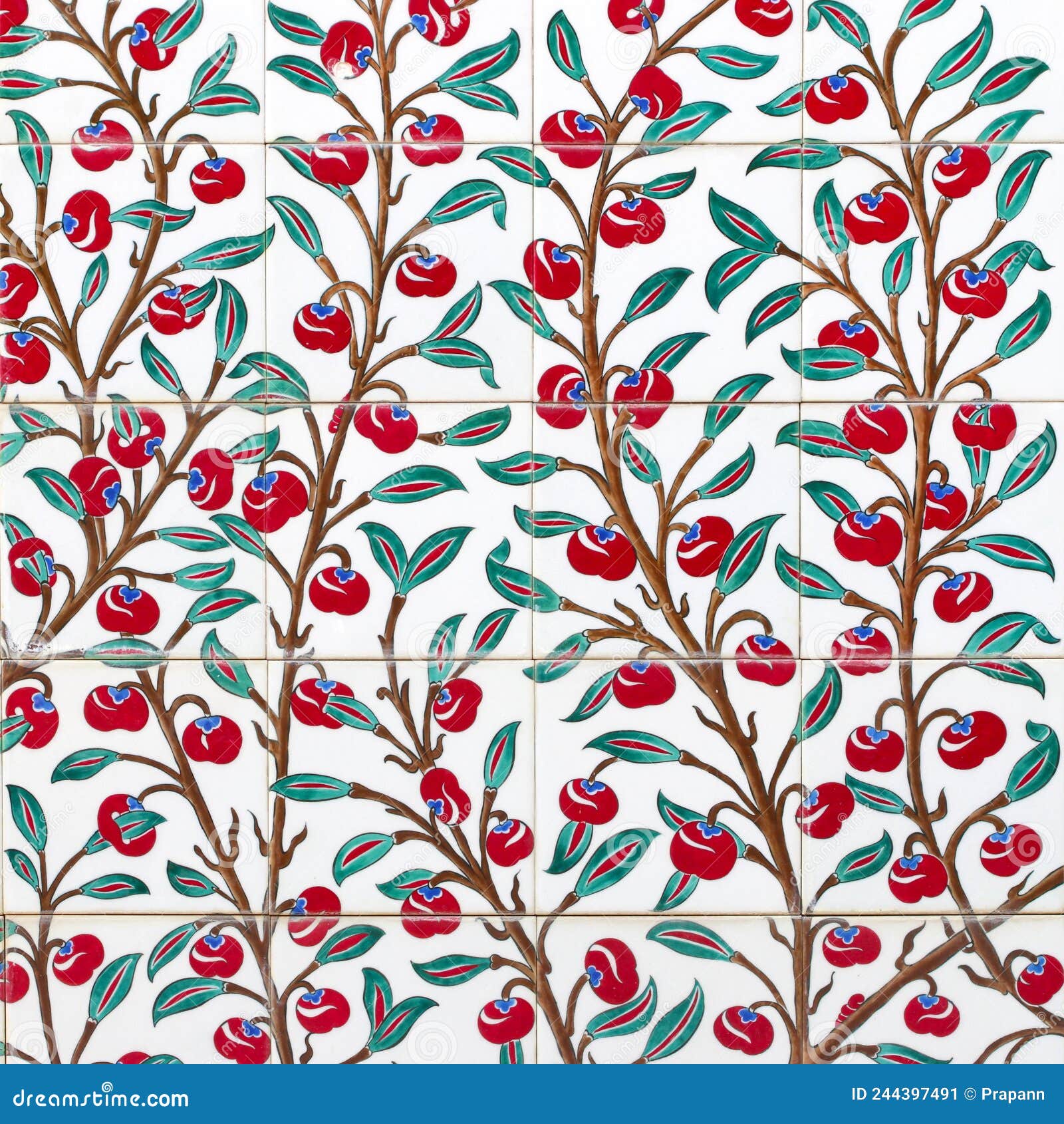 The Turkish Artistic Wall Tile with Floral Pattern Stock Image - Image ...