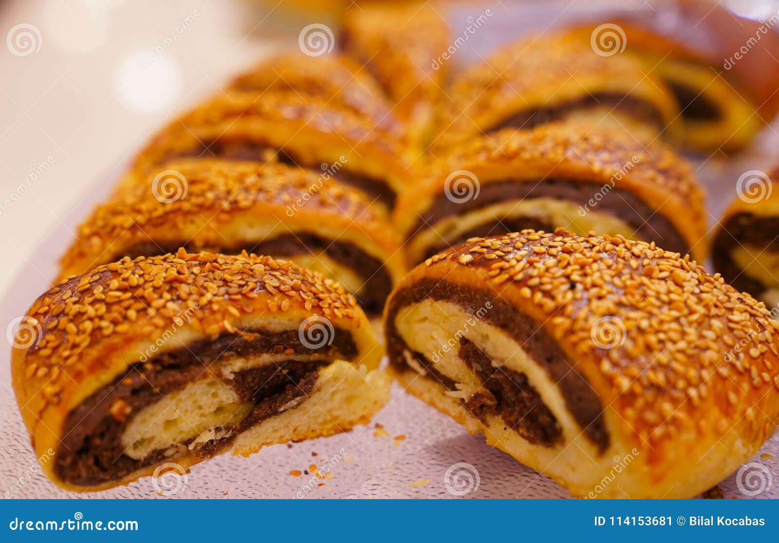 Turkish Ay Coregi Croissant With Chocolate Cocoa Stock Photo ...