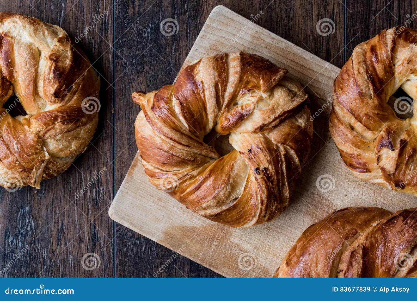 Turkish Bagel Acma / Croissant Stock Image - Image of closeup, homemade ...