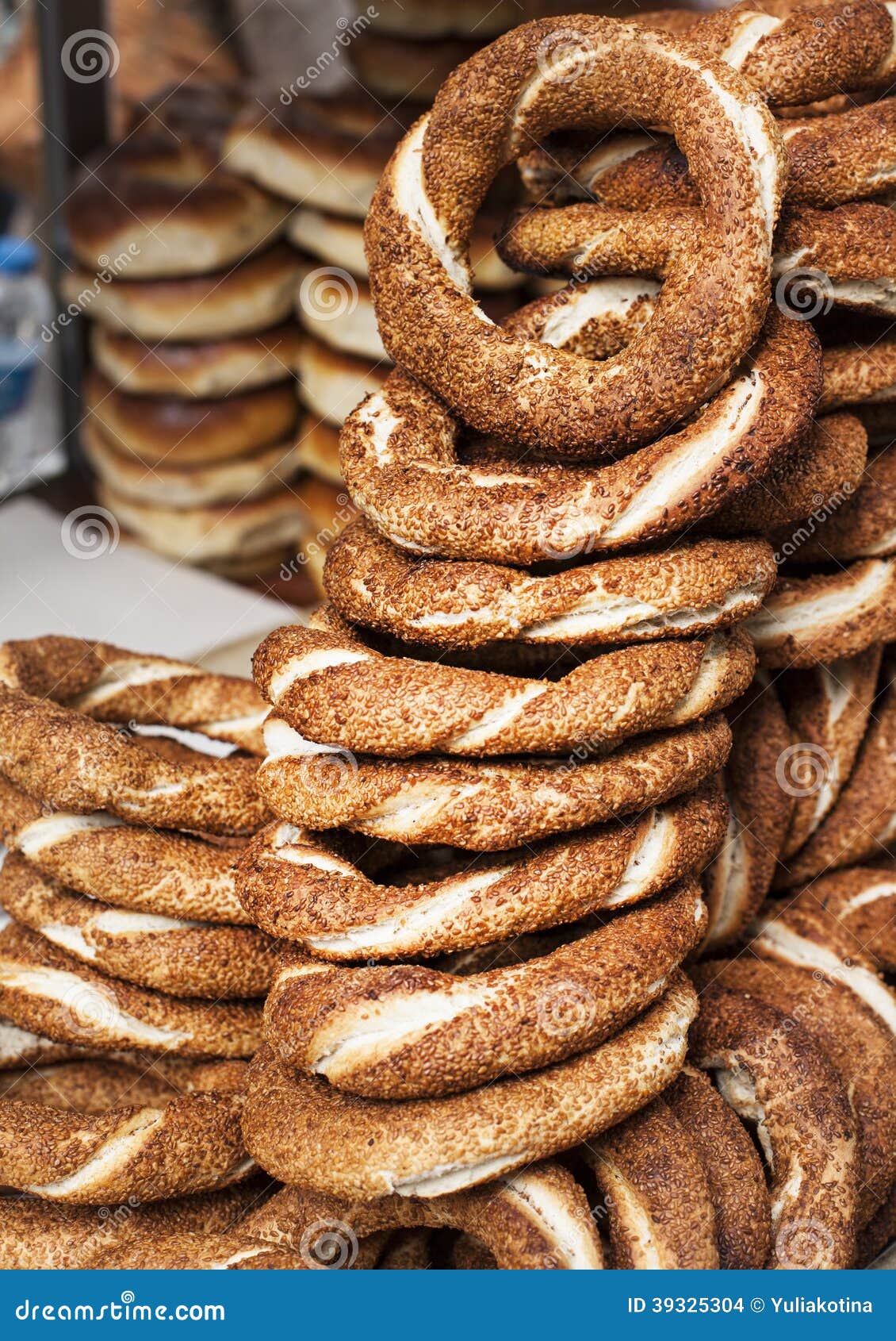 Turkish Bagel Bread on the Streets of Istanbul Stock Photo - Image of ...