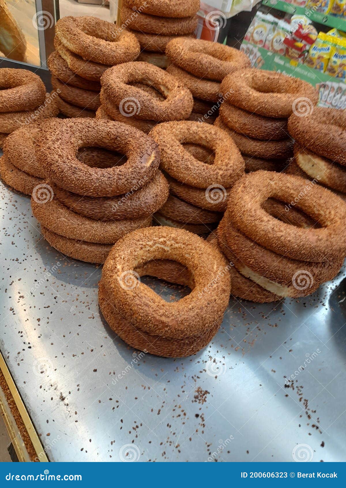 Turkish Bagel on the Counter Stock Image - Image of meat, dish: 200606323