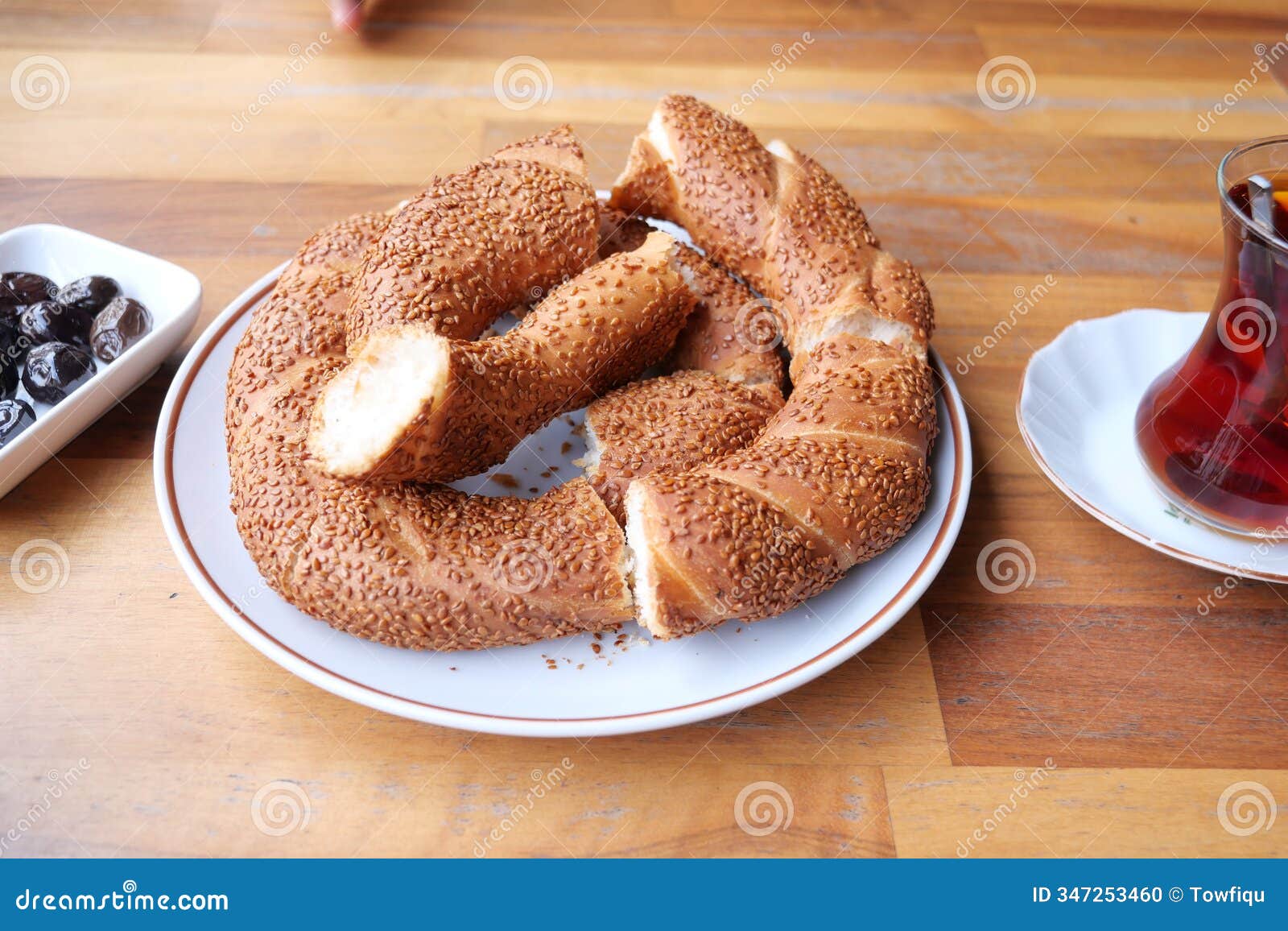 Bagel Simit Or Gevrek Isolated On White Background, Top View. Royalty ...